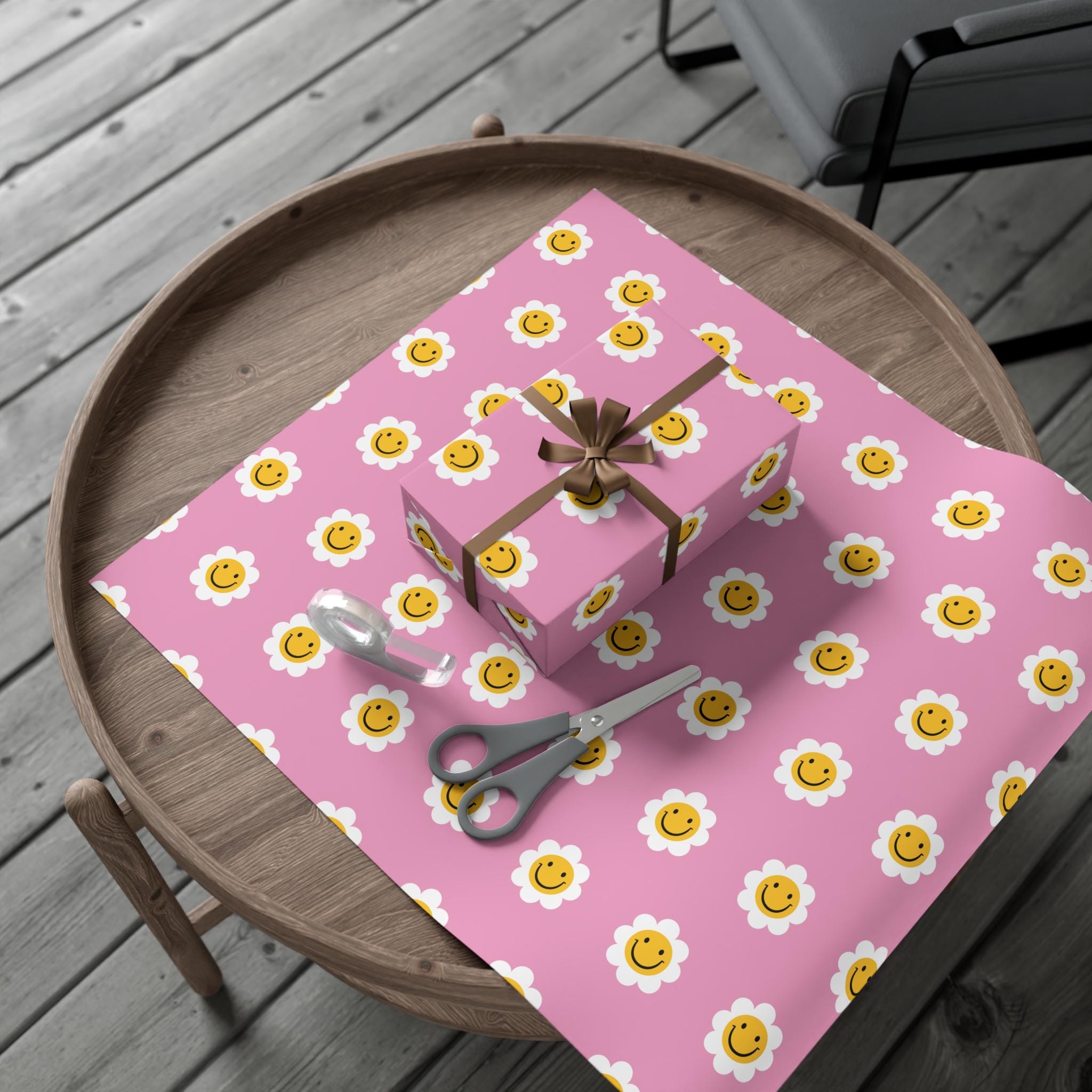 Smiley Face Retro Gift Wrap Papers 90s Style Wrapping Paper Retro ...