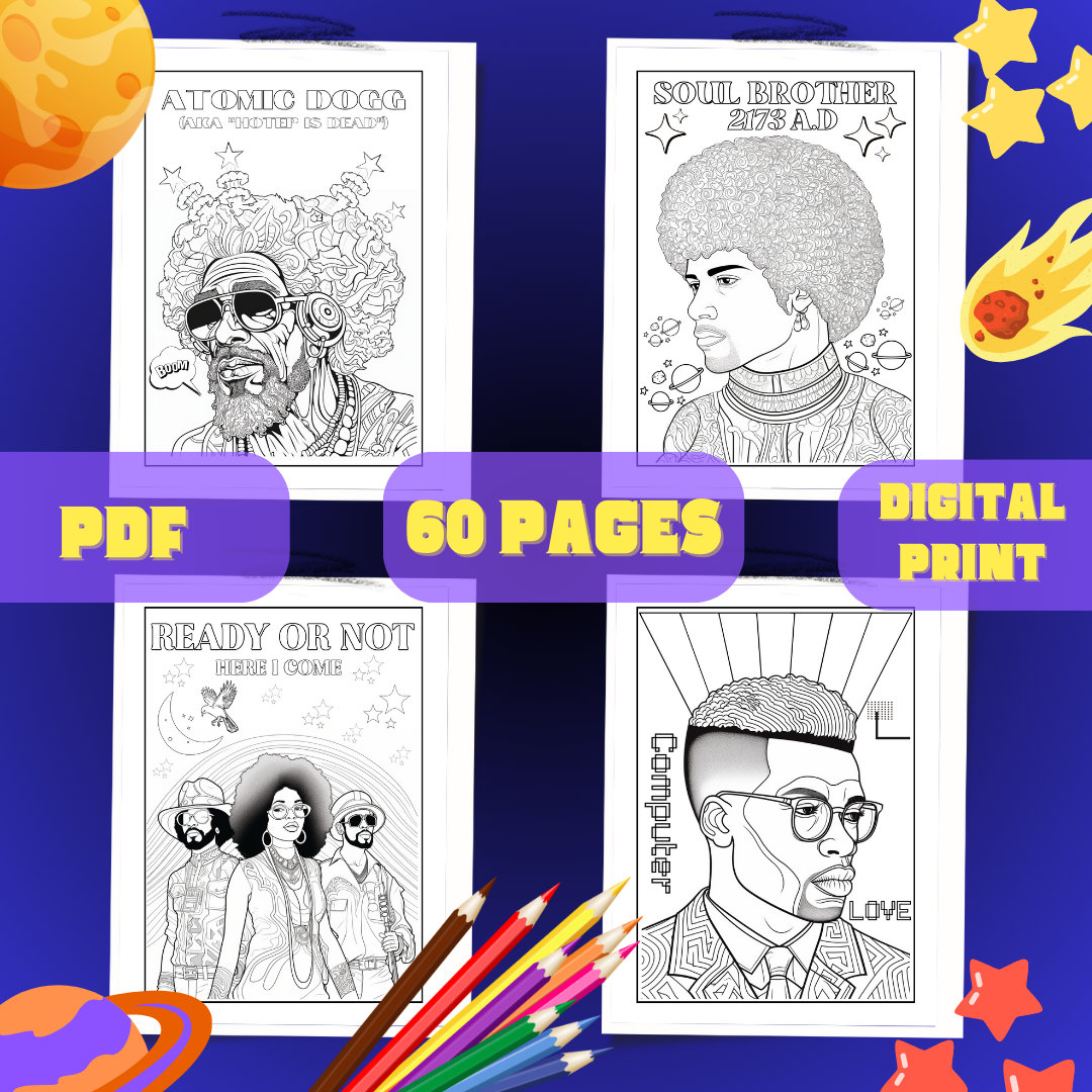 Afrofuturism Coloring Book Black Women Coloring Pages Black Man ...