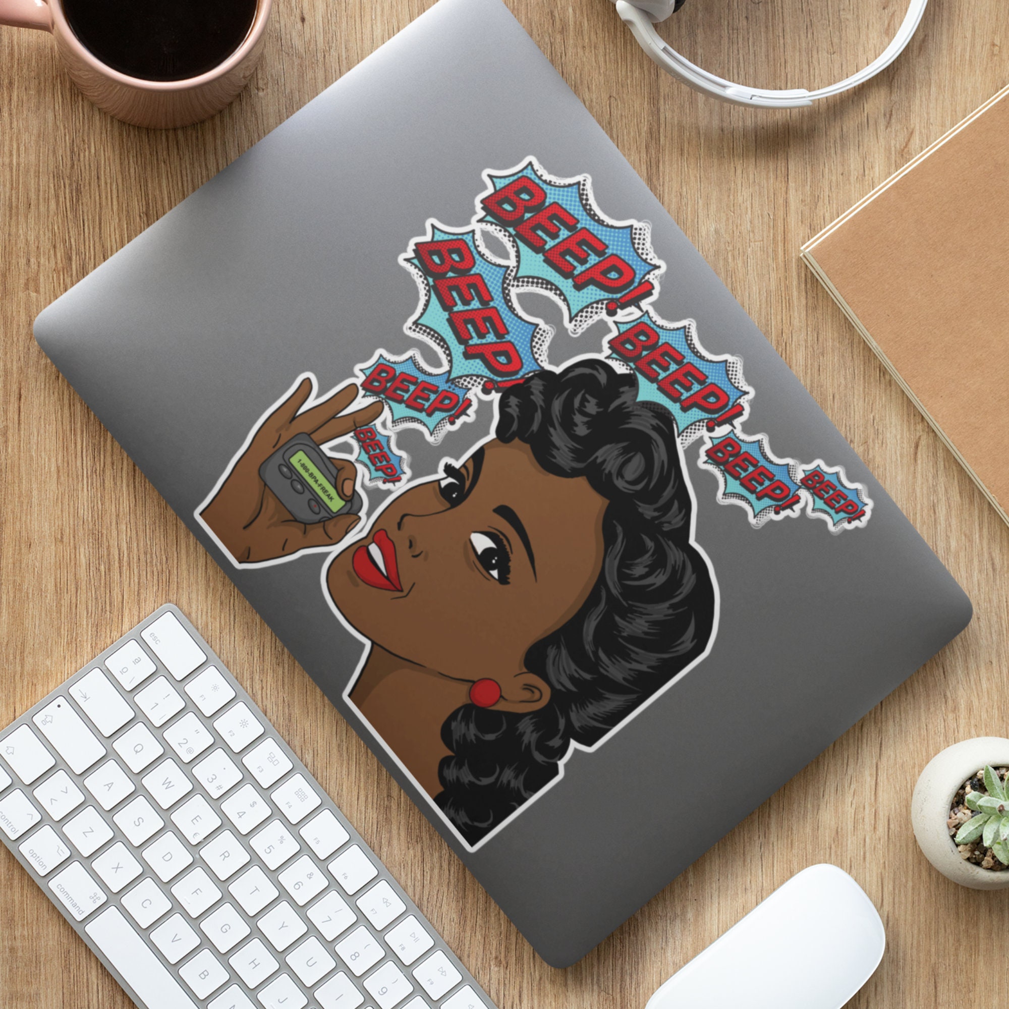 Funny Bumper Sicker MacBook Sticker MacBook Pro Sticker Pager Sticker Beeper Sticker Retro Style ...