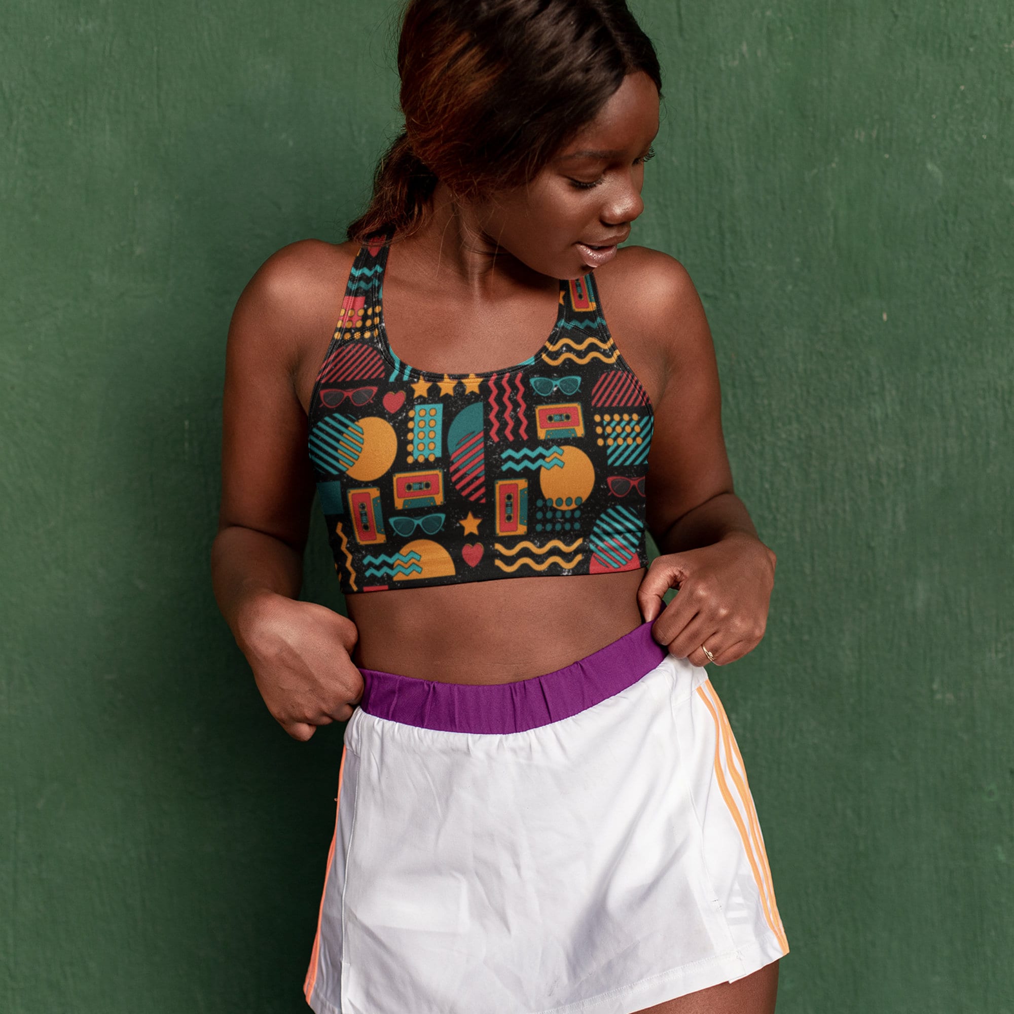 Retro Style 90s Design Funky Sports Bra - Etsy