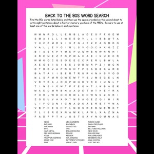 80s Word Search Word Search Gift Word Search for Adults Word Search for ...