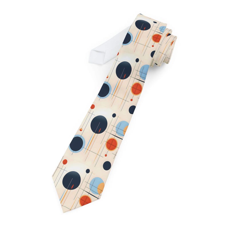 Midcentury Modern Necktie, Retro 50s Style, Geometric Print - Etsy
