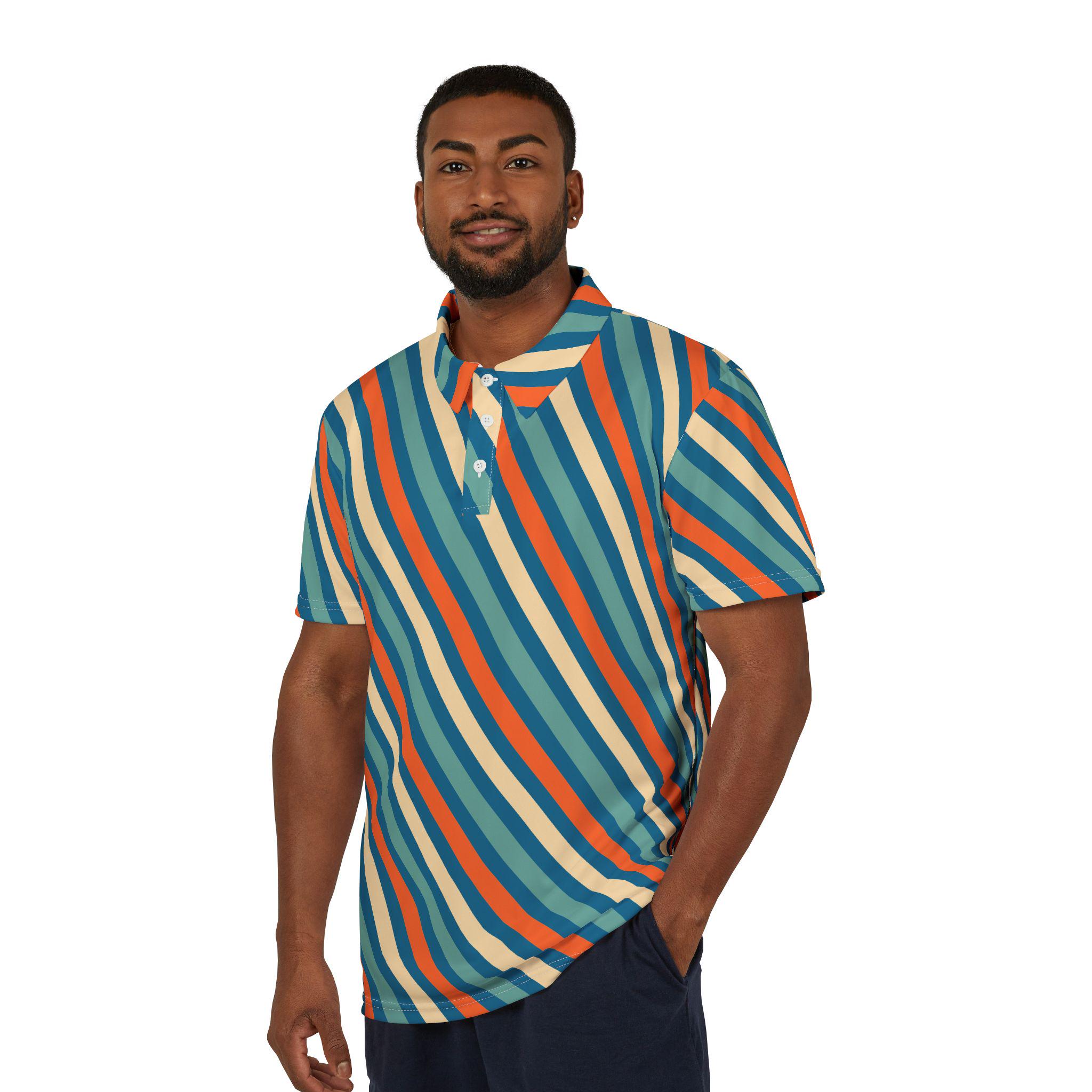 80s Striped Polo Shirt, Retro Style, Unisex Design - Etsy