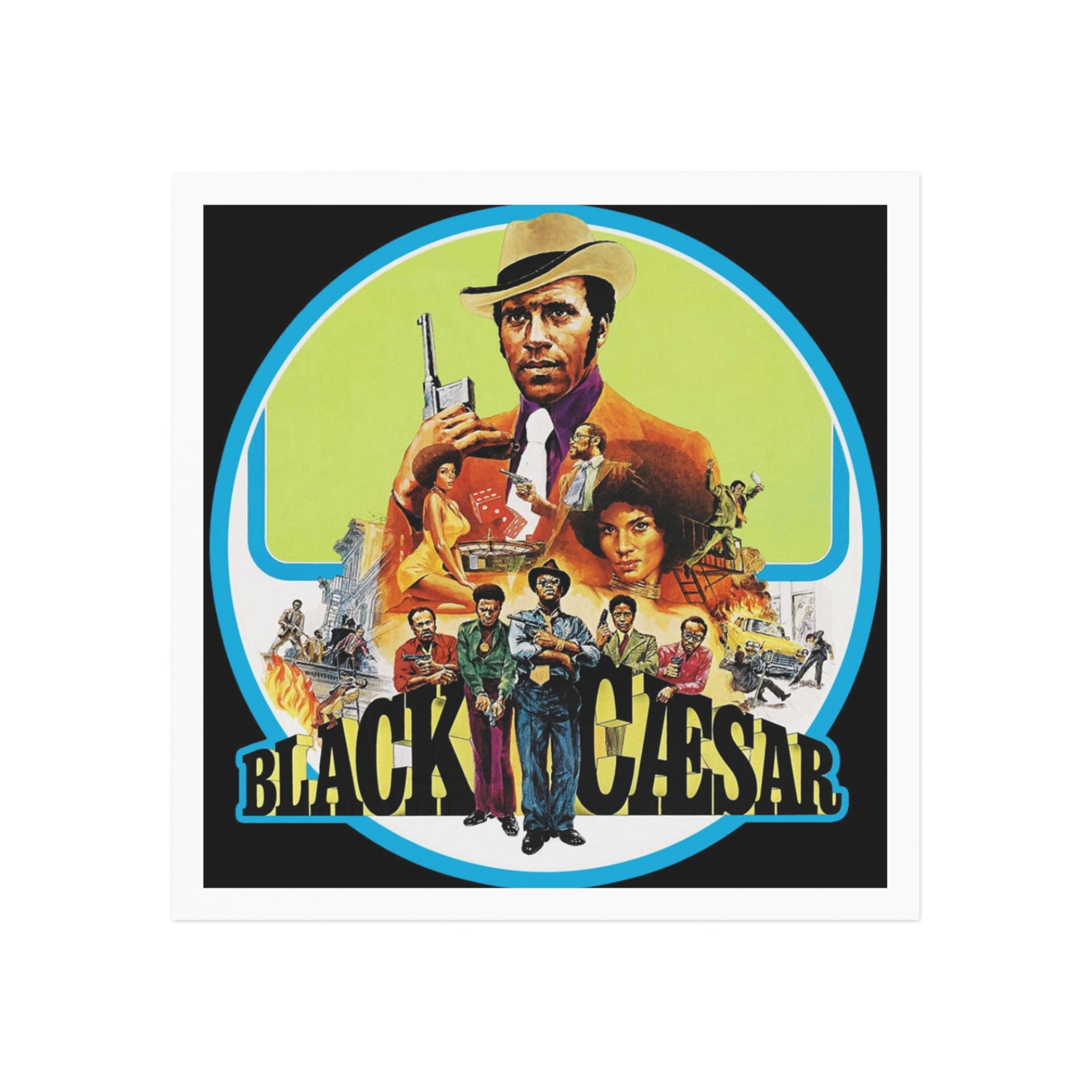 Actor Blaxploitation Movie 1970s Movie Black Ceaser 5x5 Square Magnet ...