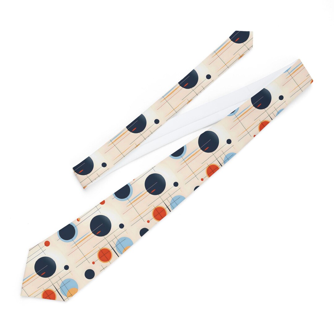 Midcentury Modern Necktie, Retro 50s Style, Geometric Print - Etsy