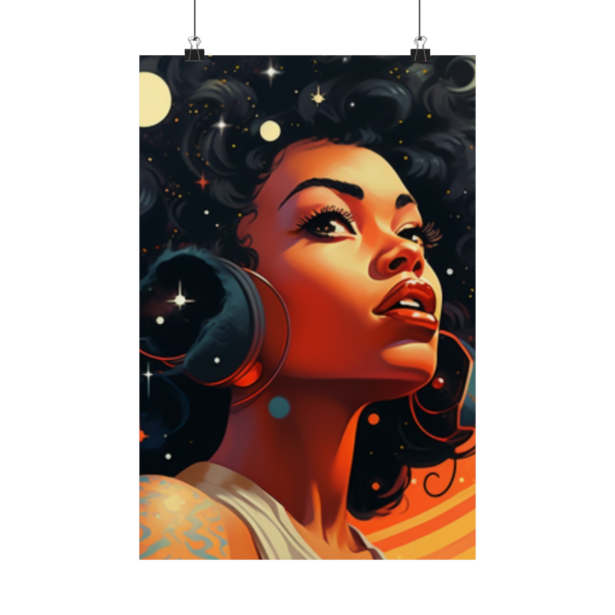 Black Girl Art Retro Pop Art Afro Futuristic Space Poster - Etsy