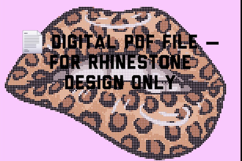 Leopard Lips Rhinestone Template | Hotfix Crystal PDF (40x30 Cm) - Etsy