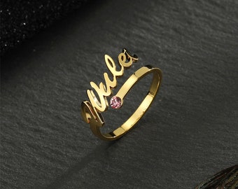 Cursive Name Ring - Etsy
