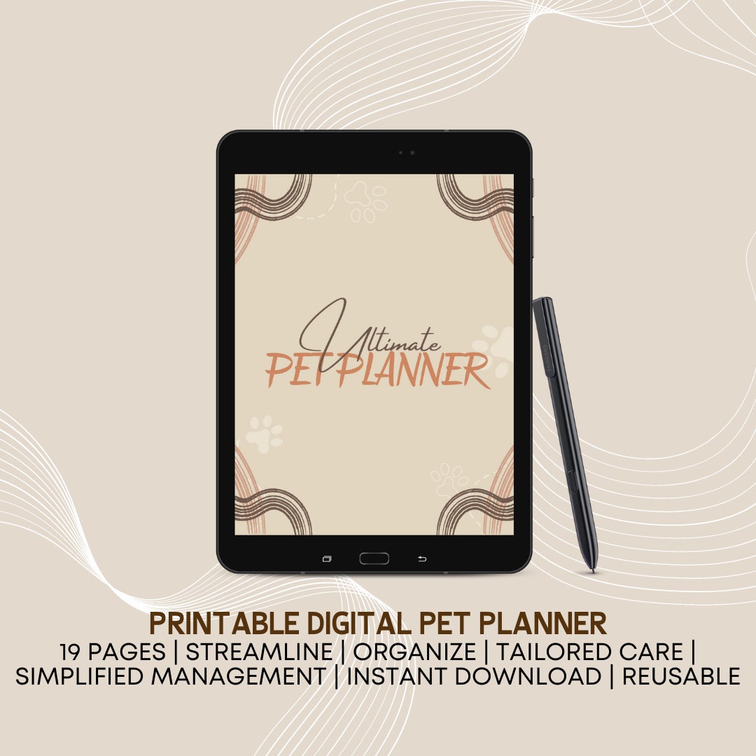 Digital and Printable Pet Planners: Care Organizer, Management Tool ...