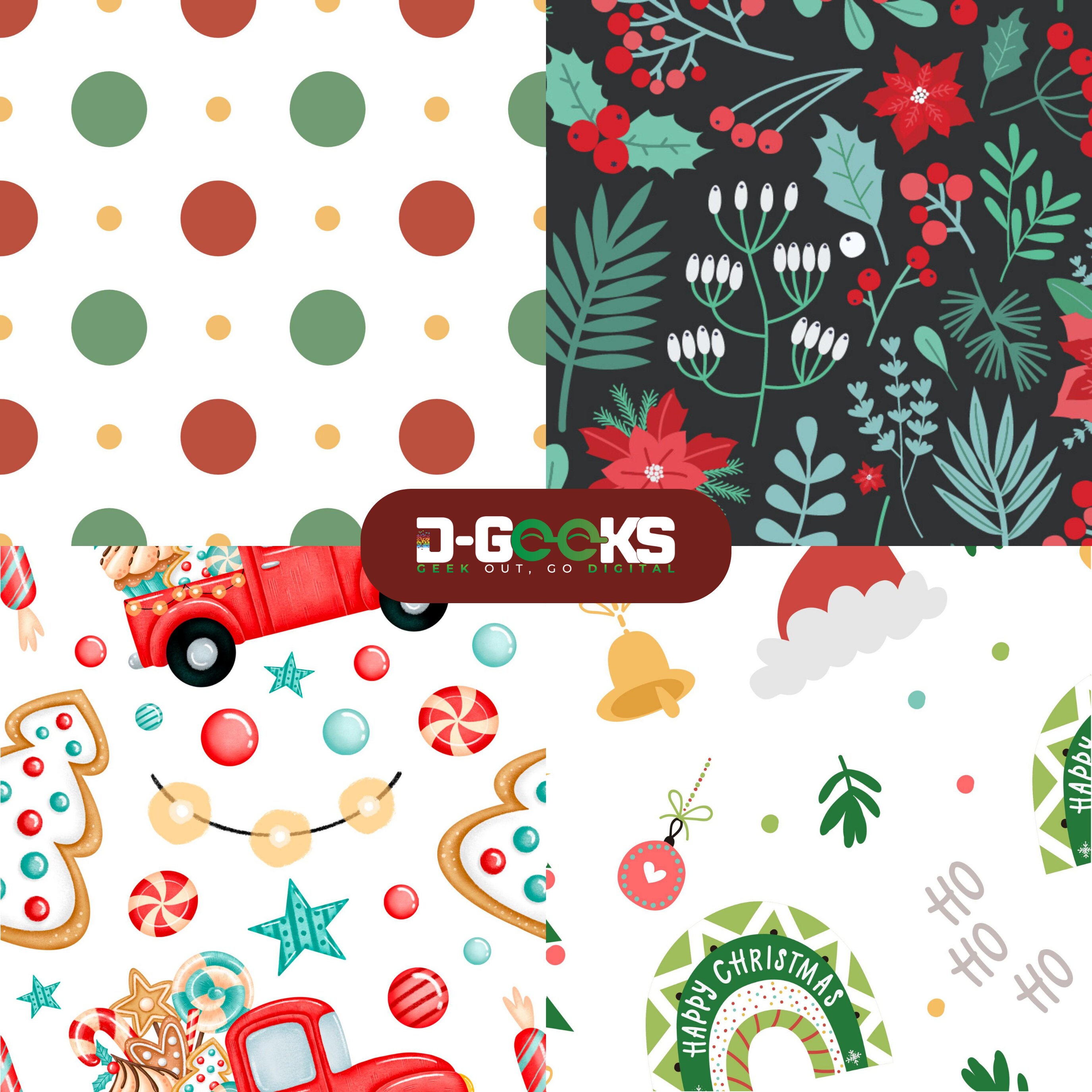 Digital Christmas Collection Printable Papers Kit, Christmas Ephemera ...