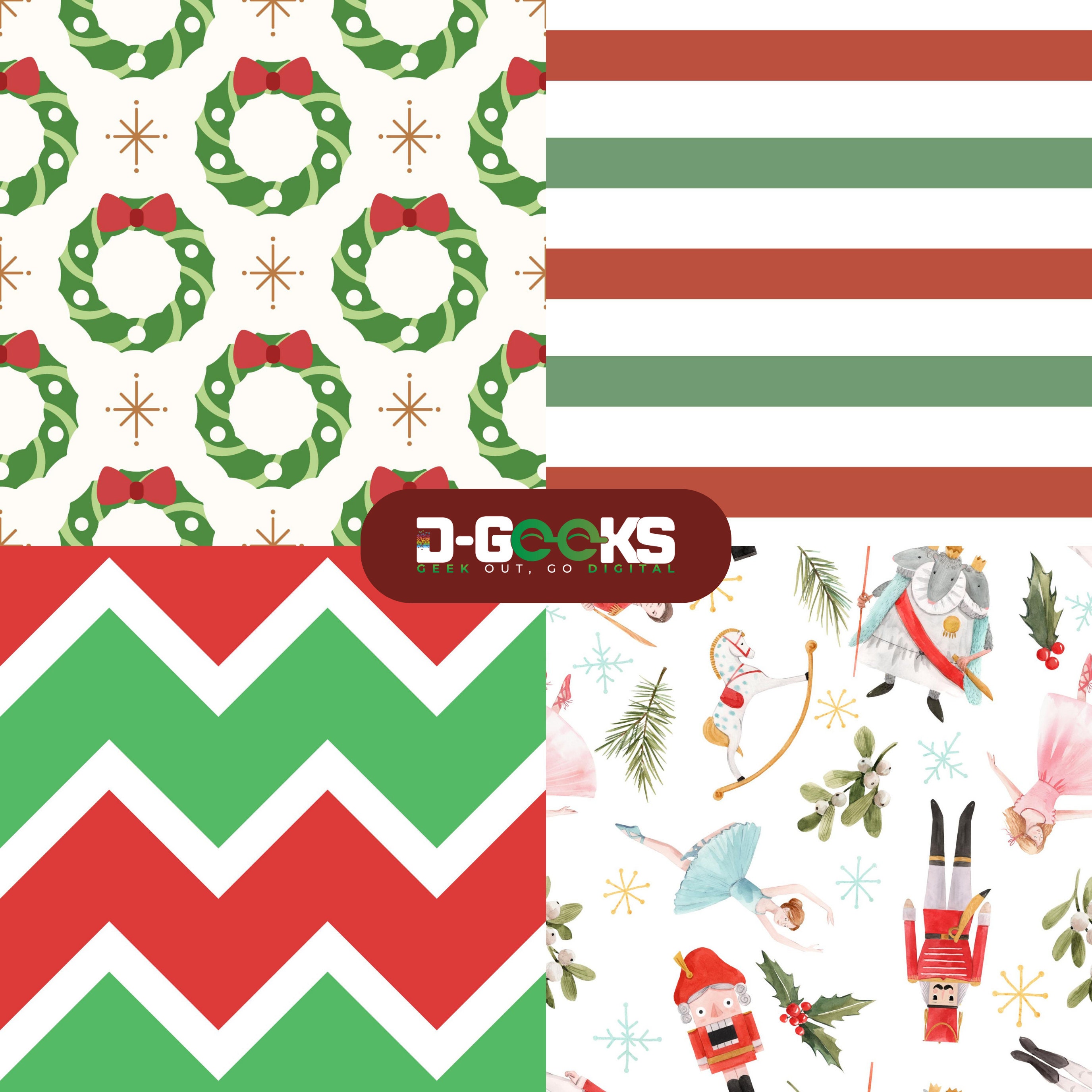 Digital Christmas Collection Printable Papers Kit, Christmas Ephemera ...