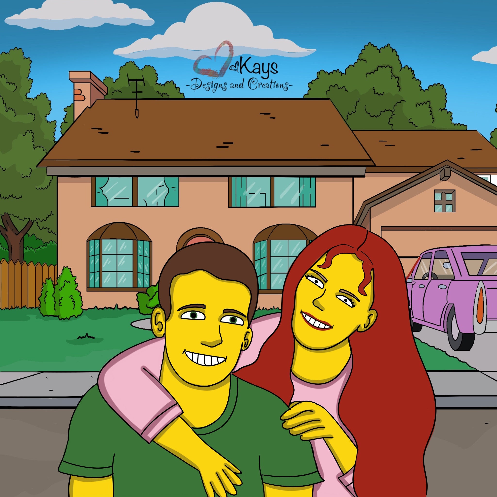 Portrait Simpsons Personnalisé-portrait De Famille Cartoon-cartoon ...