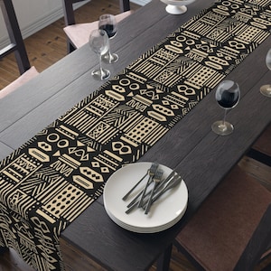 Mud Cloth Table Runner Décor Boho Table Linen Ethnic Housewarming Gift ...