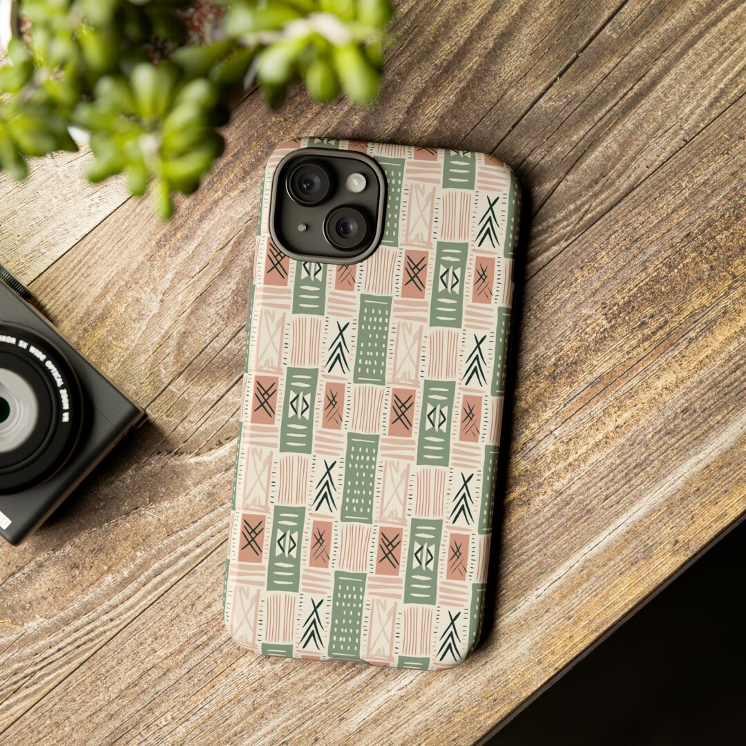 Sage Green & Blush Kente Cloth Inspired Phone Case| Iphone, Samsung ...