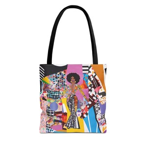 Retro Collage Tote Bag Gift for Black Woman | Reusable Black Girl Bag ...
