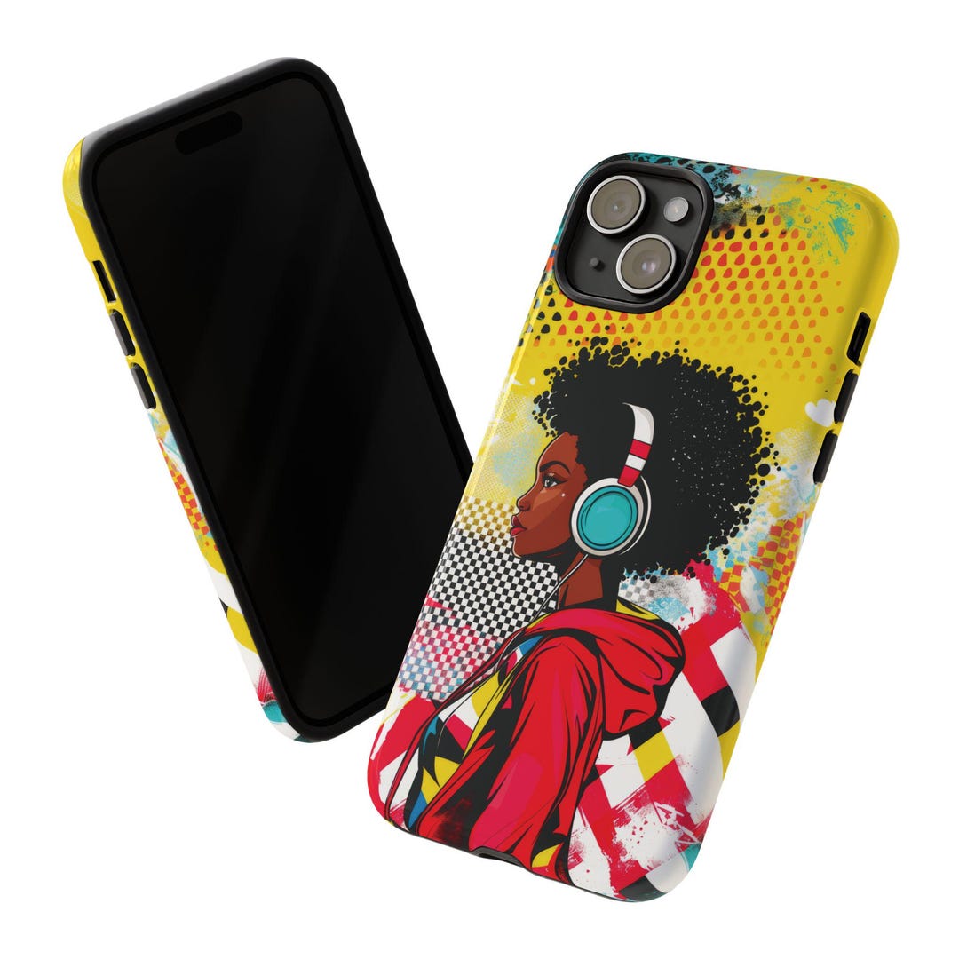 Hip Hop African American Woman Phone Case iPhone 16, Samsung S23, Pixel ...