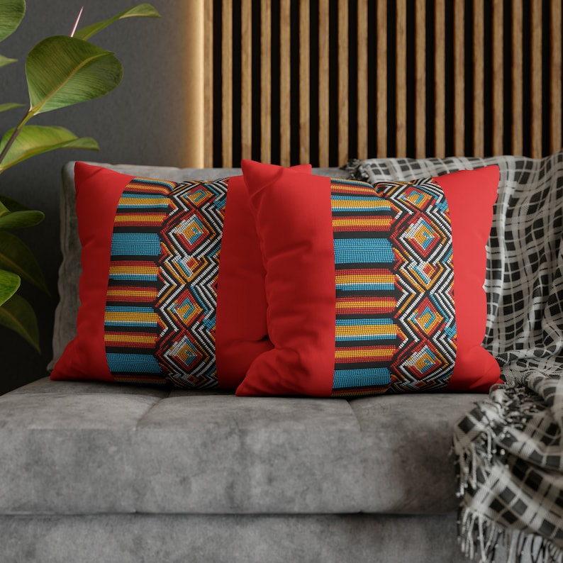 Afrocentric Throw Pillow Cover| Zulu Beads African Art Inspired Cushion ...