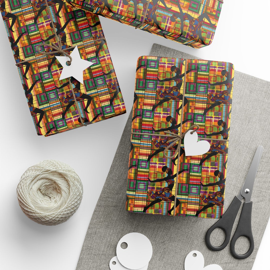 Colorful African Woman Print Wrapping Paper| Afro Modern Art Inspired ...