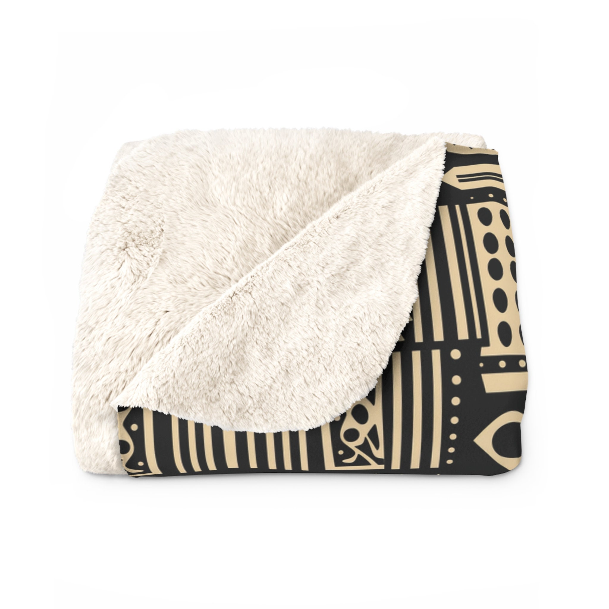 Mud-cloth Décor| Mudcloth Sherpa Fleece Blanket | African Print Throw ...