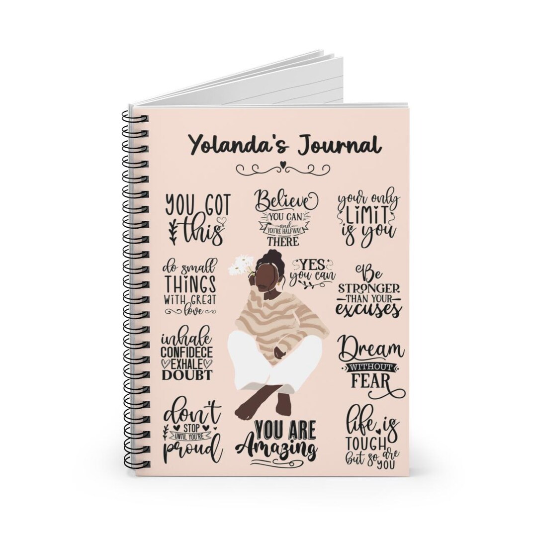 Personalized Black Woman Affirmations Manifest Journal| Custom Name ...