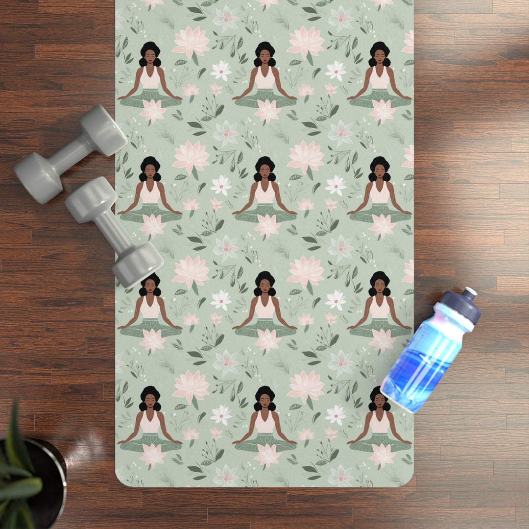 African American Pink & Sage Green Meditation Mat| Brown Girl Pilates ...
