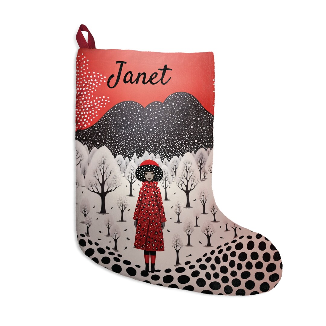 African America Young Girl Custom Christmas Stockings| African American ...