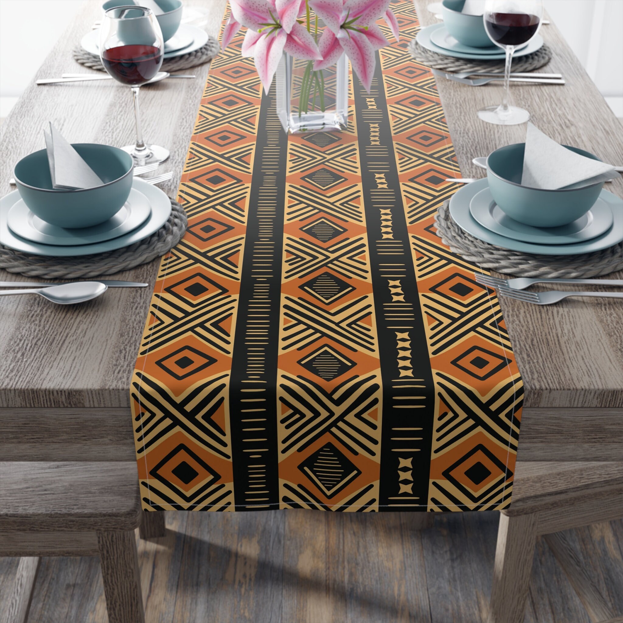 Mud Cloth Table Runner Kwanzaa Decor Mud-cloth Décor Gift for Black ...