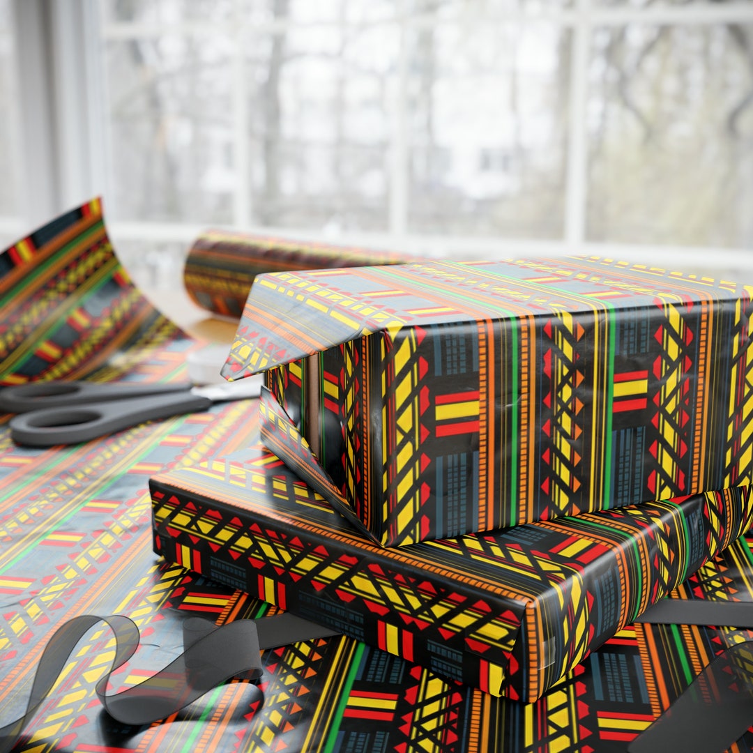 African Kente Print Wrapping Paper| Ethnic Ankara Wrapping Paper ...