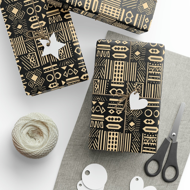 African Print Wrapping Paper| Ethnic Mud Cloth Wrapping Paper| African ...