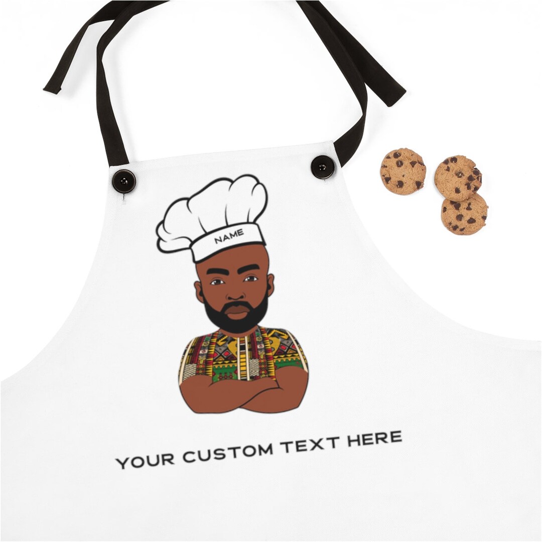 Black Man Colorful Chefs Apron Personalized Afro Chefs Apron Gift 4 ...