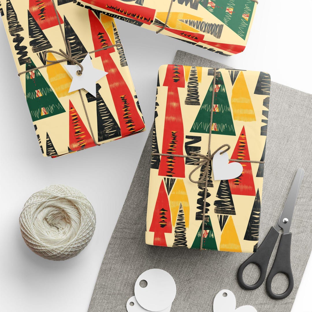 Colorful Ethnic Holiday Wrapping Paper | African American Gift Wrap ...