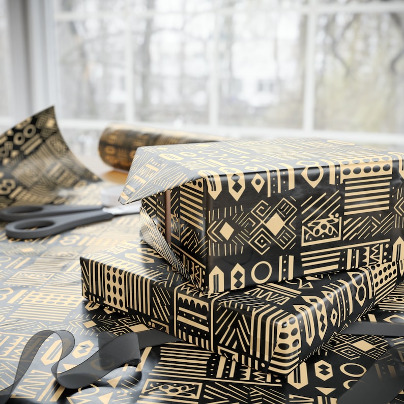 African Print Wrapping Paper| Ethnic Mud Cloth Wrapping Paper| African ...