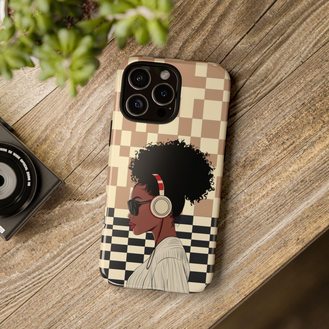 Checkerboard Ethnic Woman Phone Case iPhone 16, Samsung S23, Pixel 8 ...