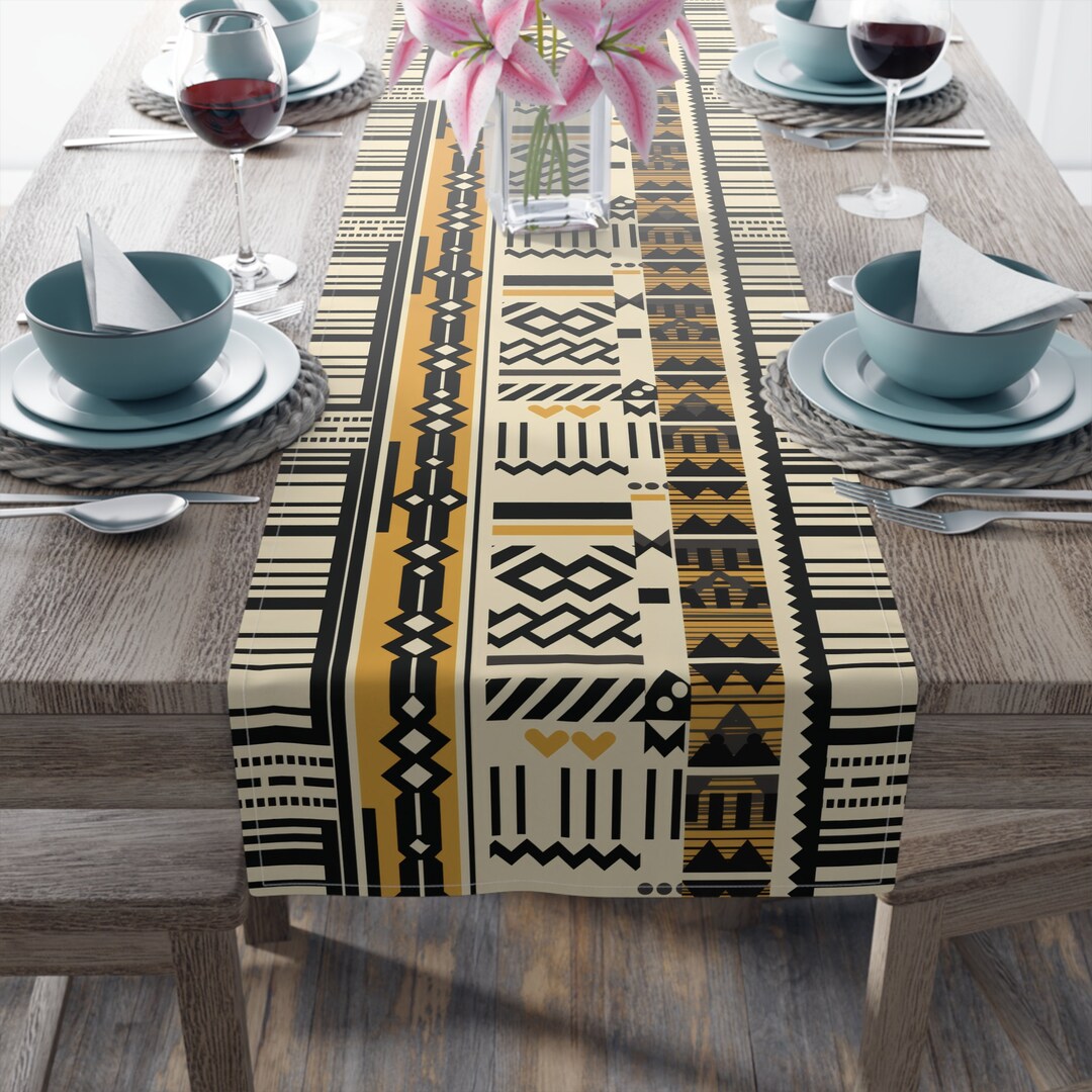 Modern Mudcloth Inspired Table Decor | Ethnic Table Runner | African ...