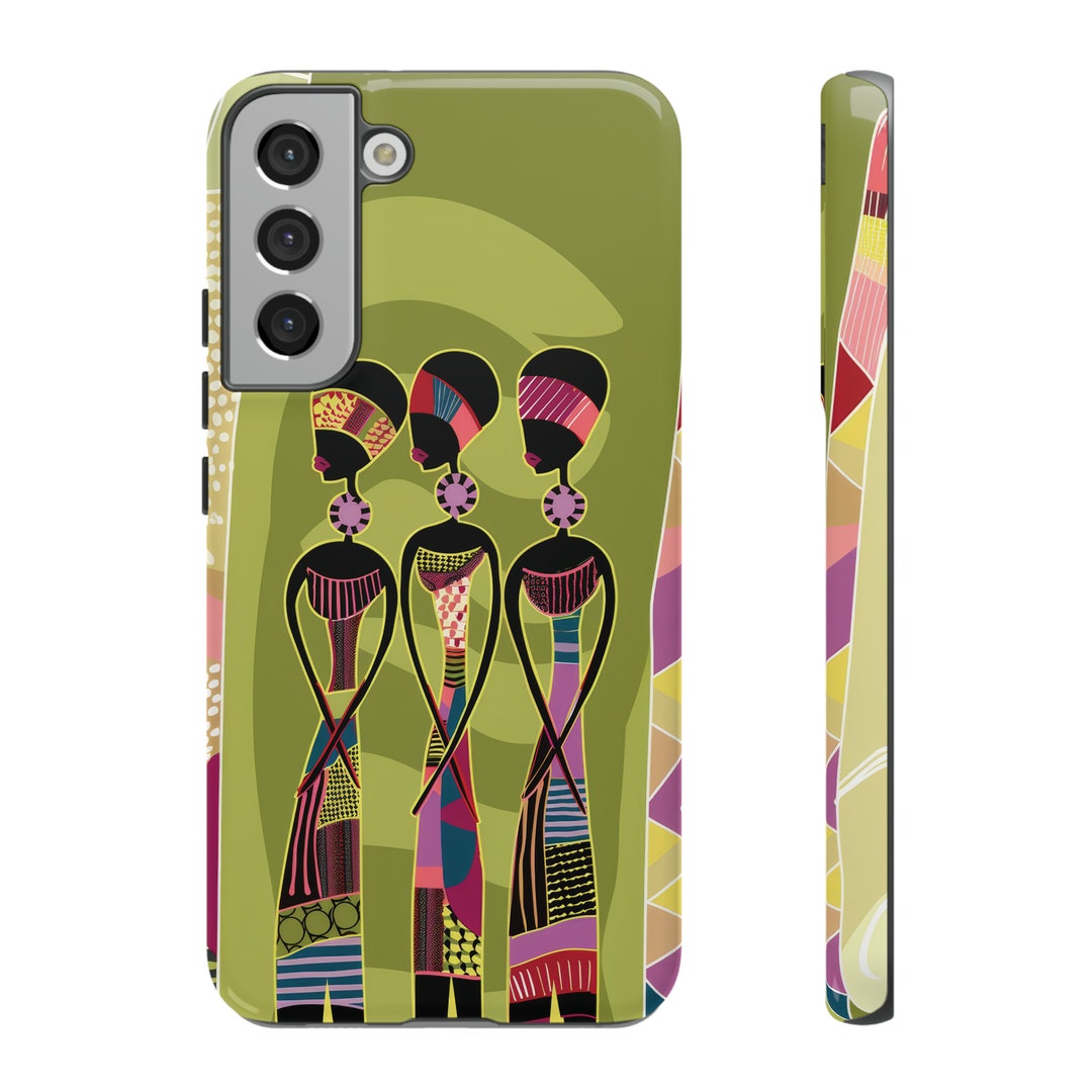 Afrocentric Black Woman in Pink & Sage Green Phone Case | Iphone ...