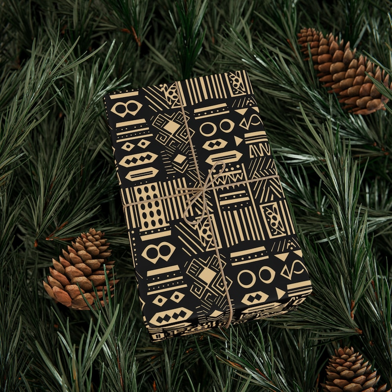 African Print Wrapping Paper| Ethnic Mud Cloth Wrapping Paper| African ...