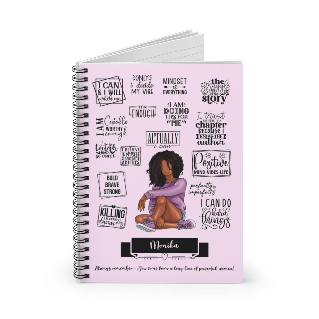 Personalized Black Girl Affirmations Manifest Journal| Custom Name ...