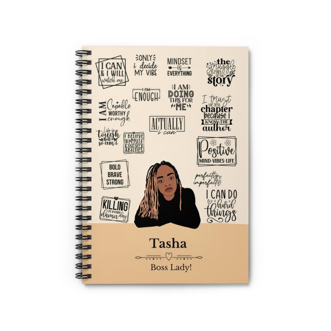 Personalized Mindfulness Spiral Journal Gift 4 Black Woman | African ...