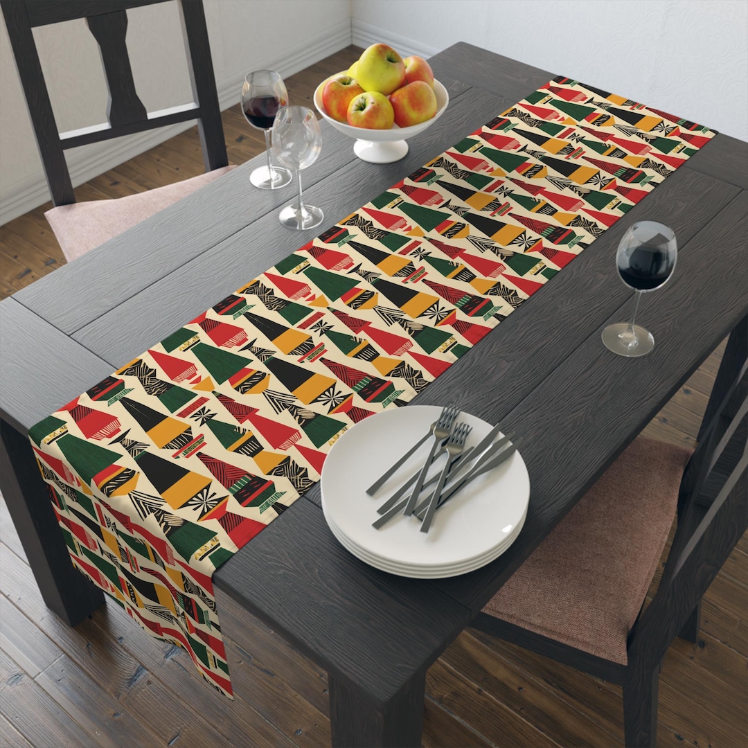 Modern Boho African Christmas Table Linen | African American Kwanzaa ...