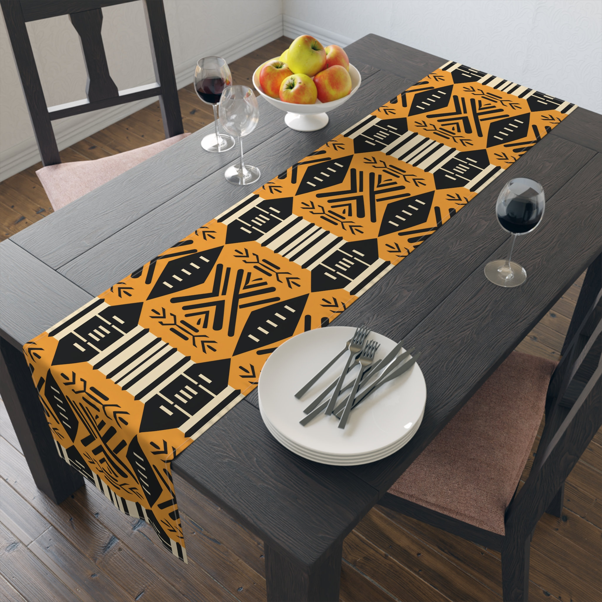 Mud Cloth Table Runner Mud Cloth African Table Linen Kwanzaa Decor Mud ...