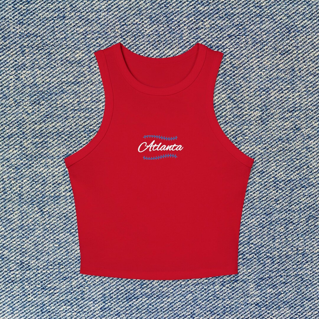 Atlanta Baseball Cropped Tank Top Womens Ribbed Racerback ATL Shirt ...