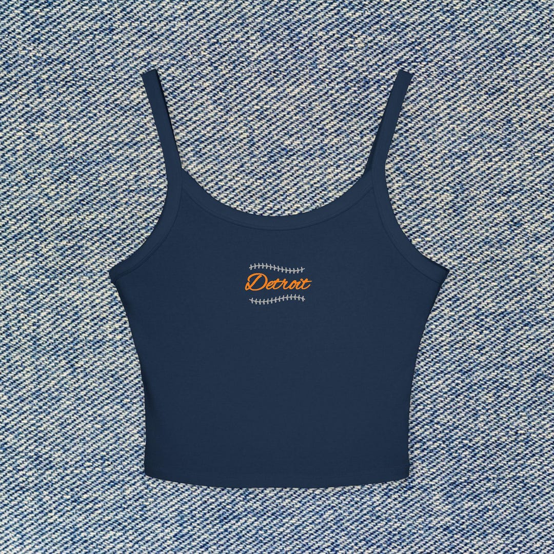 Detroit Baseball Cropped Tank Top Tigers Womens Spaghetti Strap Shirt ...