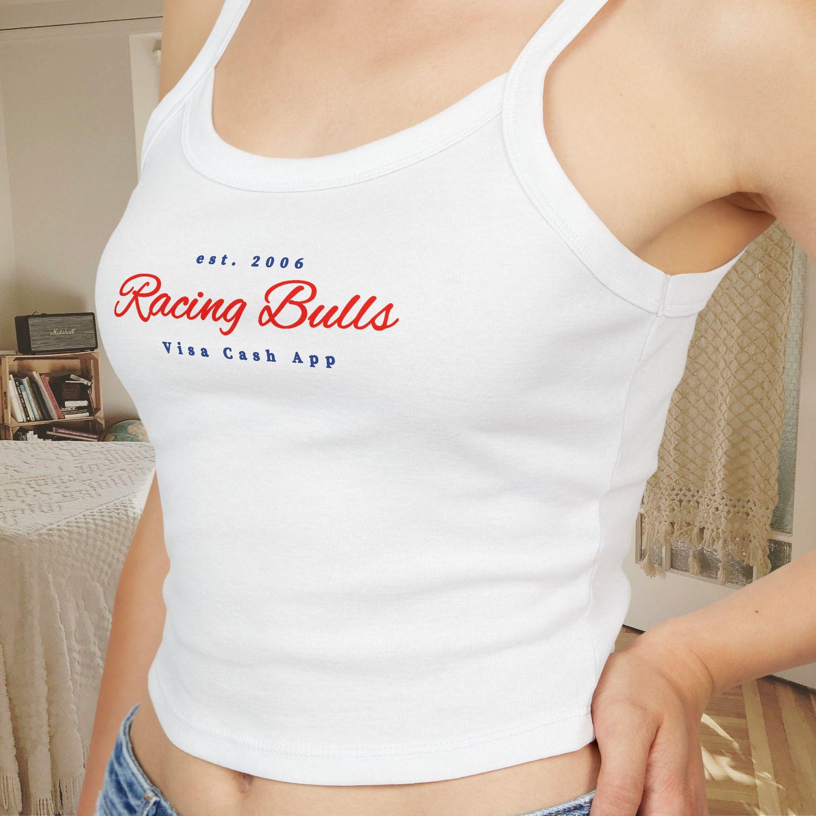 VCARB Cropped Tank Top, Isack Hadjar Visa Cash App Racing Bulls Liam ...