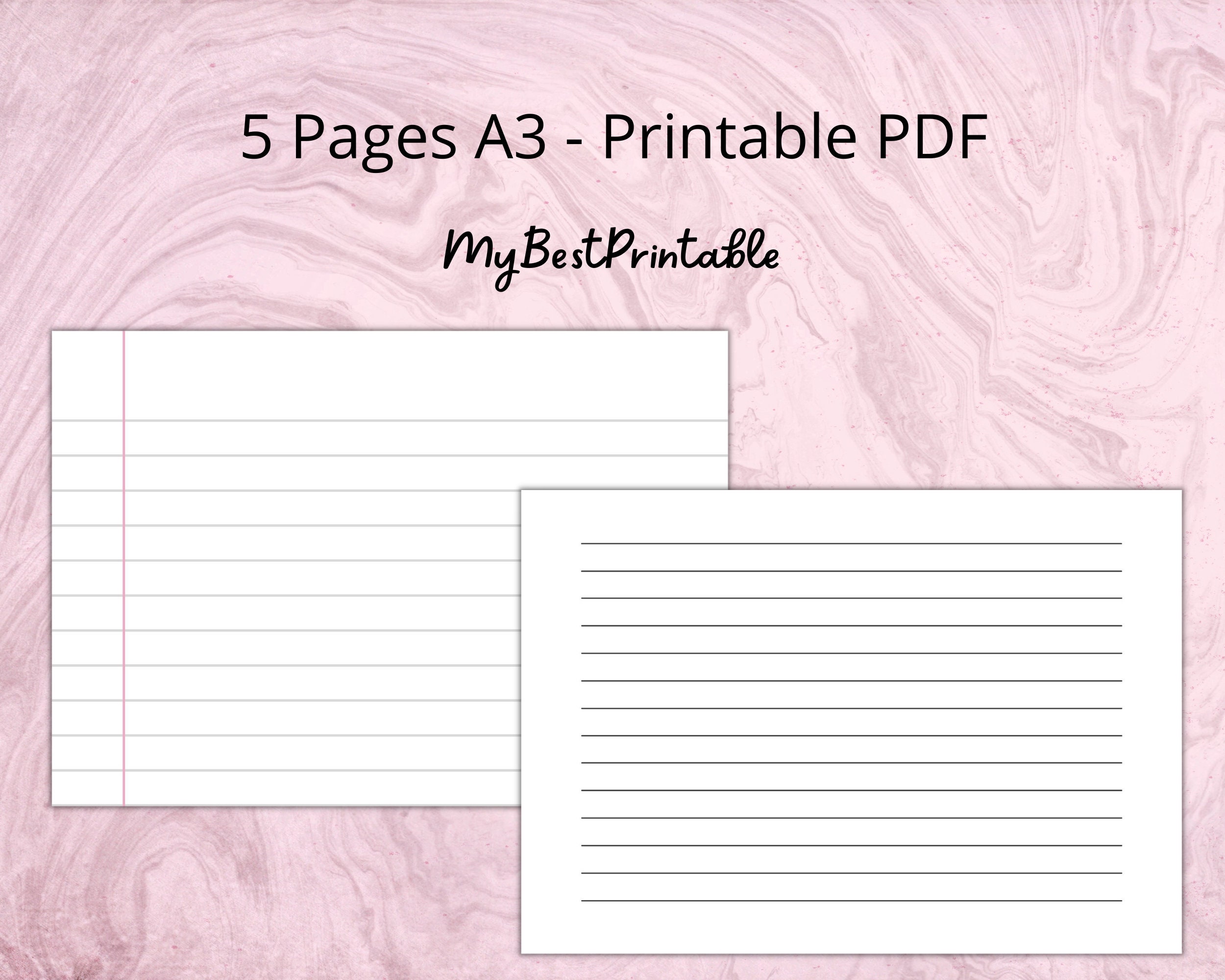 Basic Bundle | Printable Lined Paper | 13 Different Pages | Planner ...