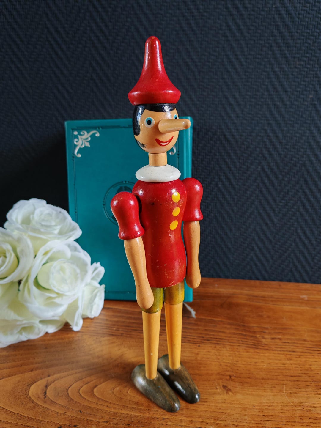 Vintage Wooden Pinocchio Puppet Articulated Puppet • Wooden Toy • Story ...