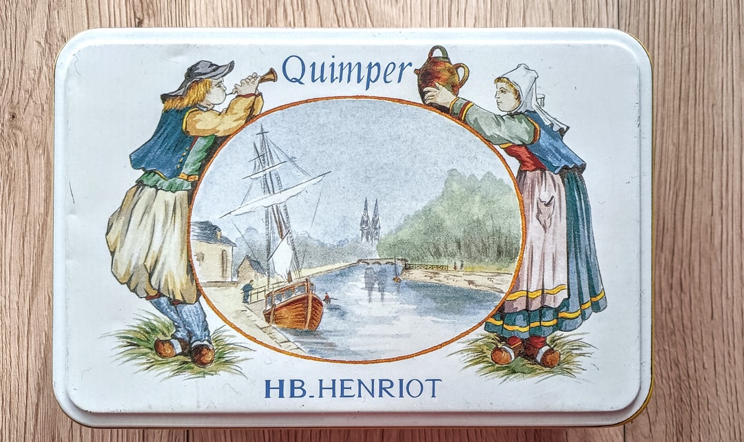 French Metal Sugar Box QUIMPER PORNIC Vintage Massilly - Etsy
