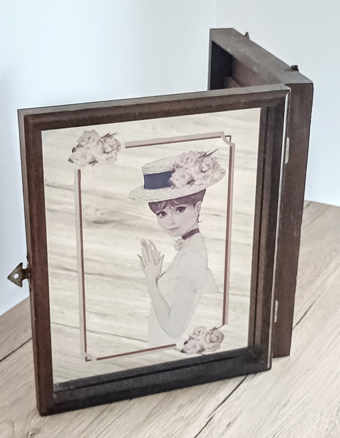 Wooden Key Box and Vintage Art Nouveau Mirror Collection Mirror ...