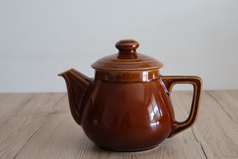French Old Vintage Brown Teapot 60s-70s French Pottery Stoneware Teapot ...