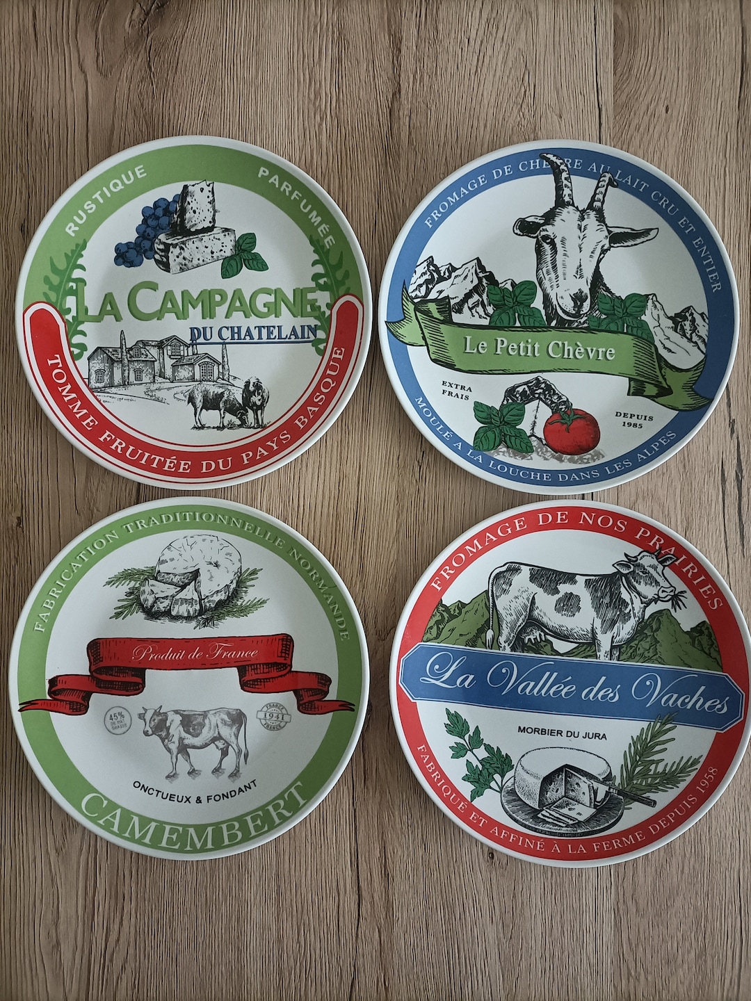 Assiettes plates à fromage 20 cm /Plat à fromages /décor - Etsy France