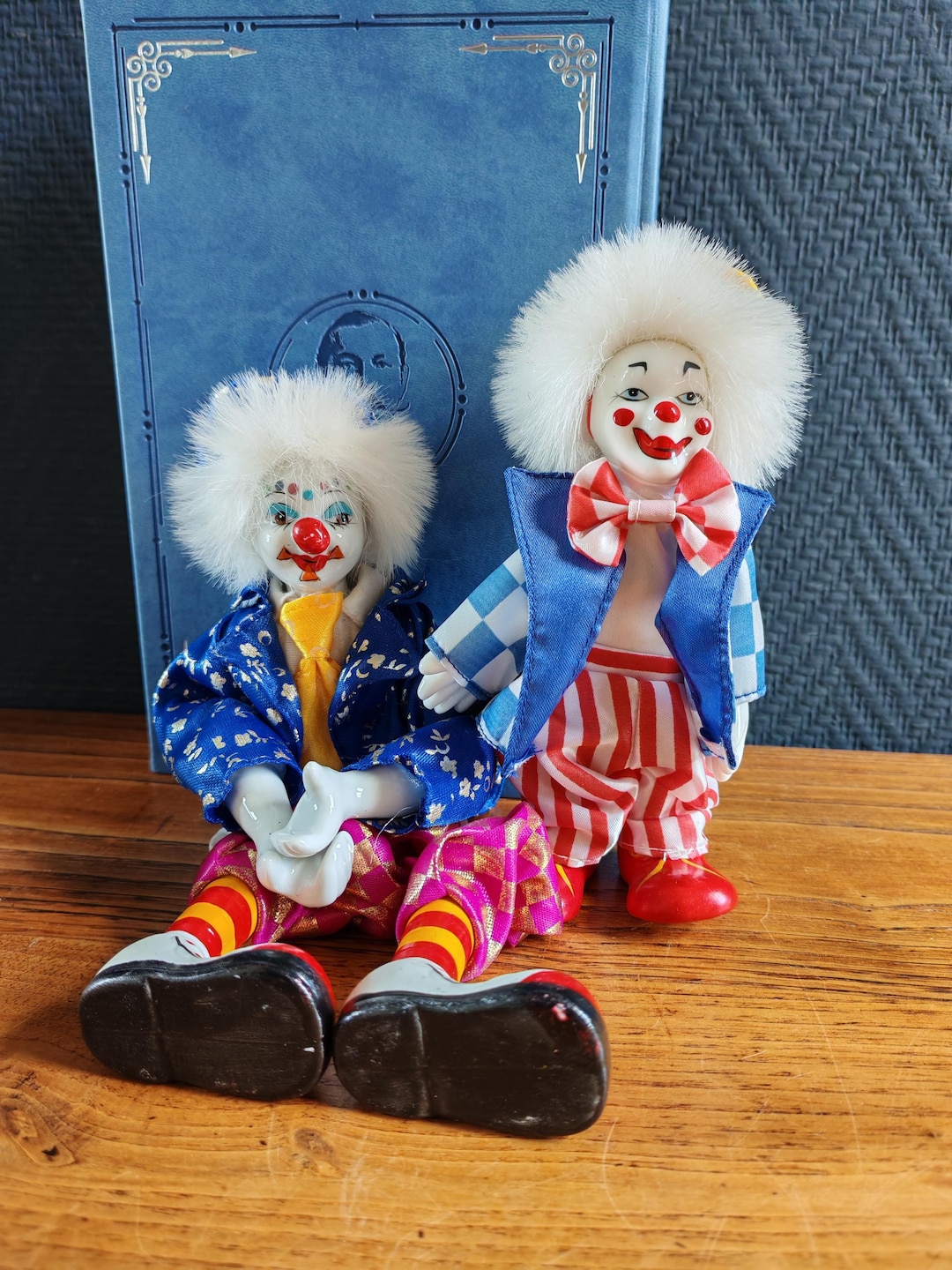 Vintage Porcelain Clown Doll Duo - Collectible Circus Artist Figurines ...